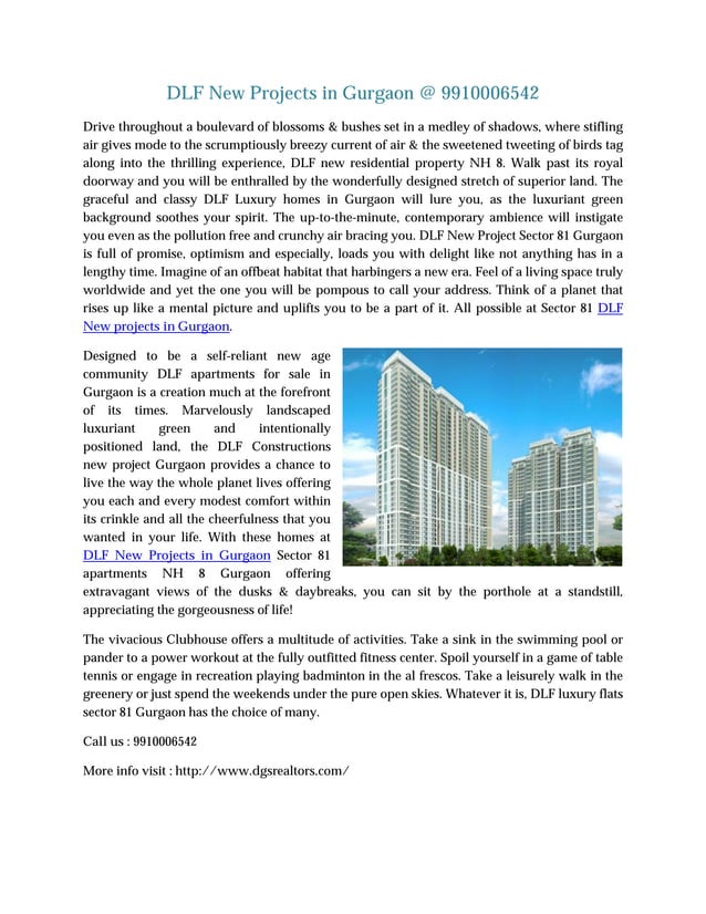 Dlf new projects in gurgaon | PDF