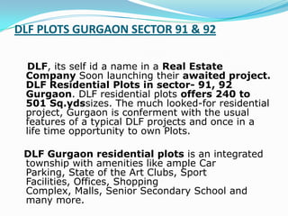 Dlf plots gurgaon | PPTX | Real Estate