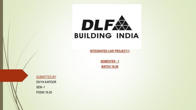 Financial analysis of DLF | PPTX