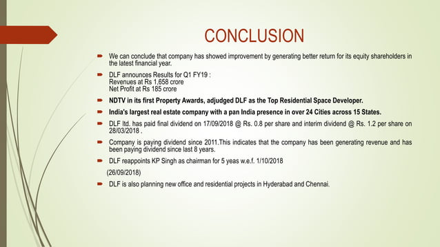 Financial analysis of DLF | PPTX
