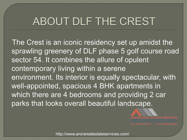 DLF the Crest 4BHK Apartment | PPT