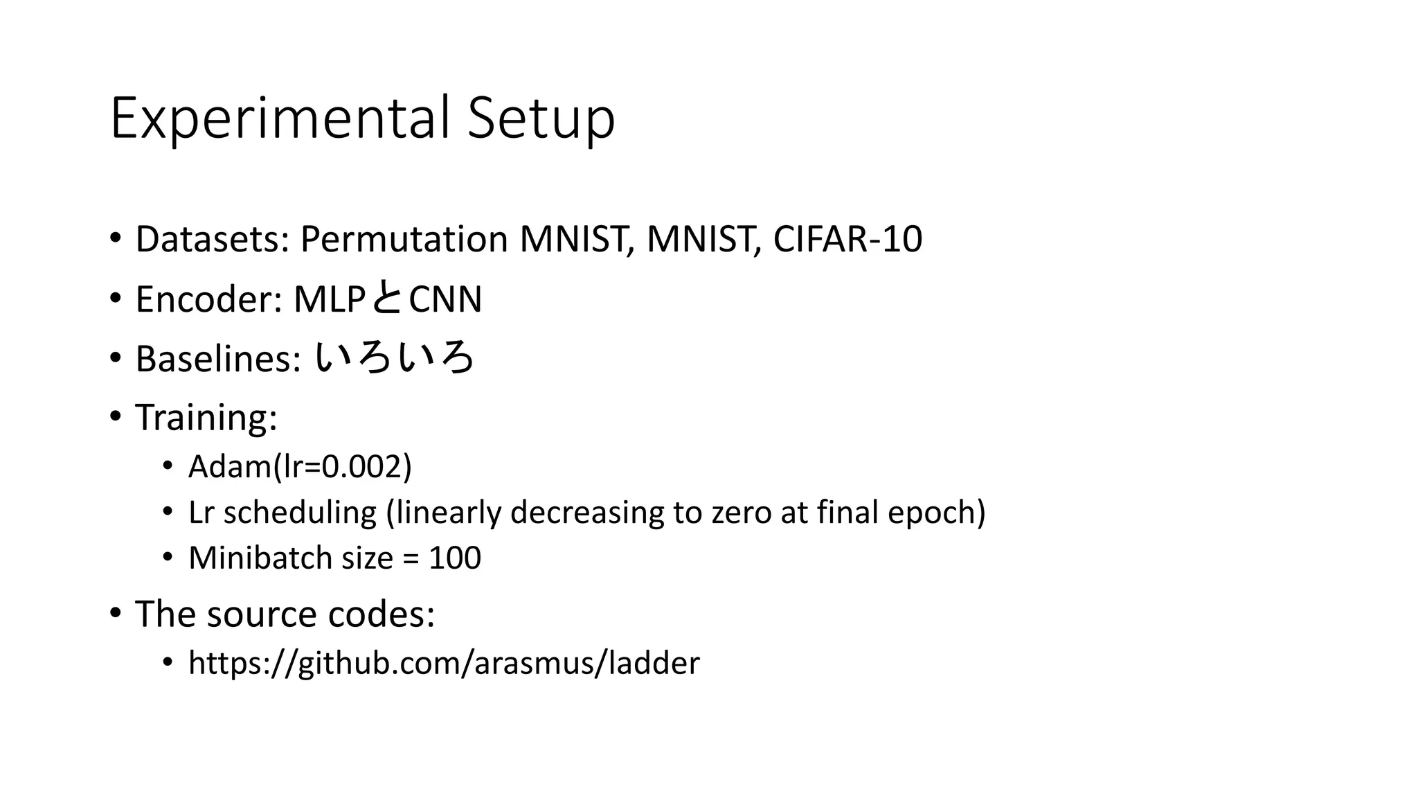 [DL Hacks輪読] Semi-Supervised Learning with Ladder Networks (NIPS2015) | PPT