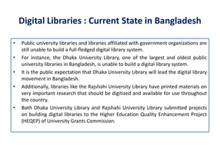 D libraries in bangladesh | PPT