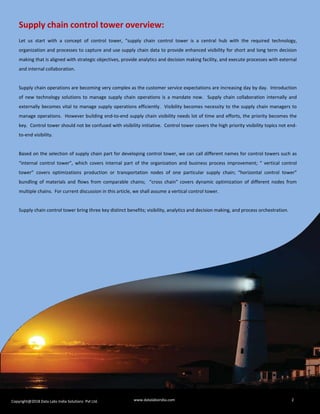 Supply Chain Control Tower - Design & Deployment Concept | PDF