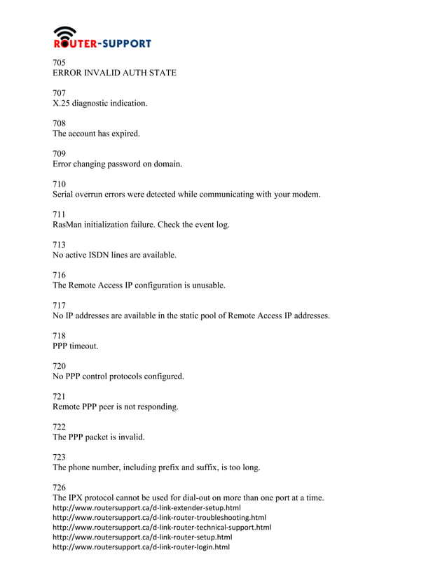 D link router_error_codes | PDF