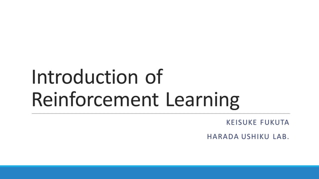 [Dl輪読会]introduction of reinforcement learning | PPT