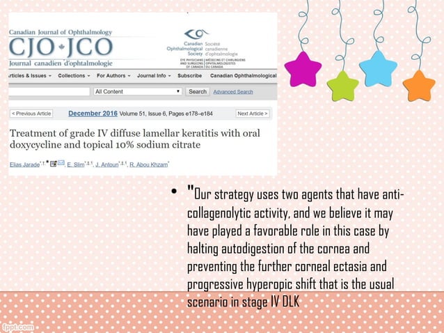 Diffuse Lamellar Keratitis (DLK) | PPT | Eye and Vision Conditions ...