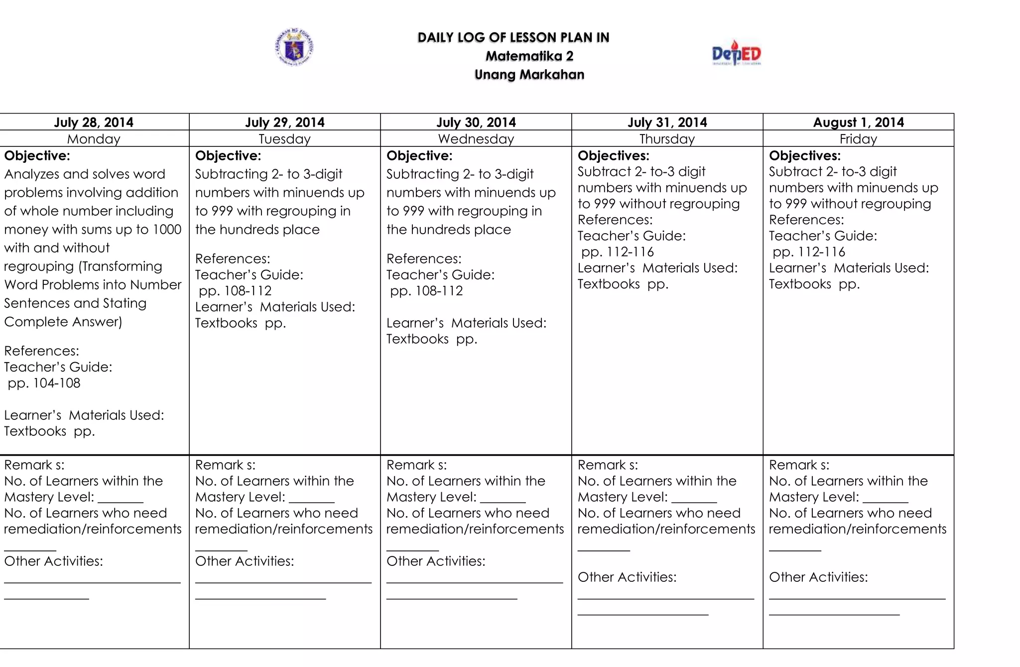 Dll GRADE 2 MATH | PDF