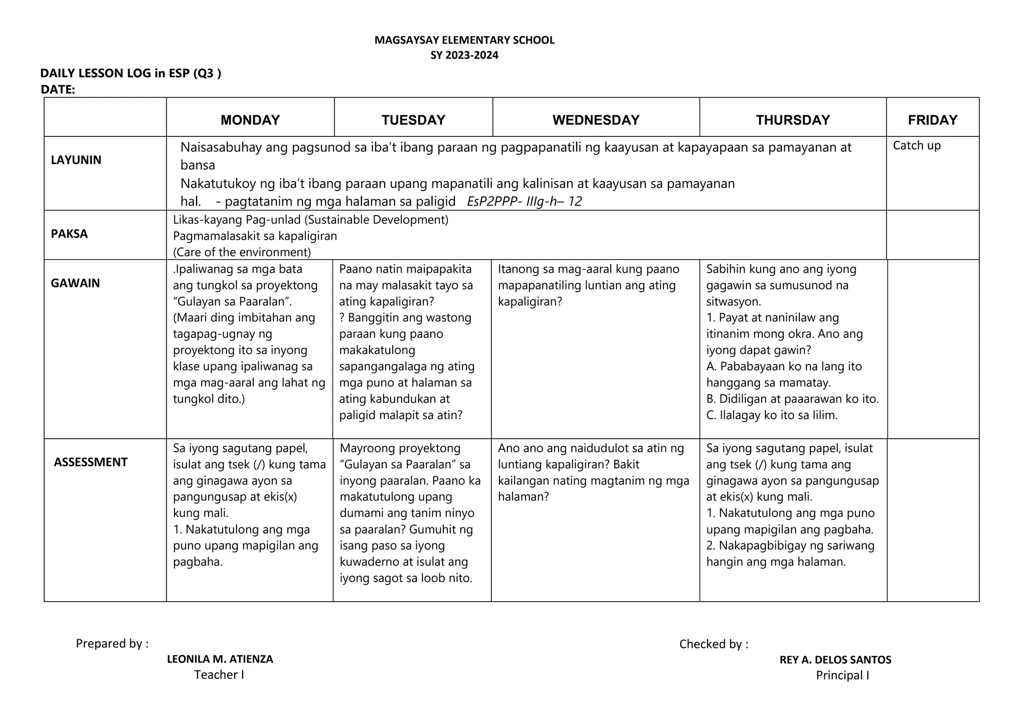 daily lesson log grade two 2nd quarter | PPT