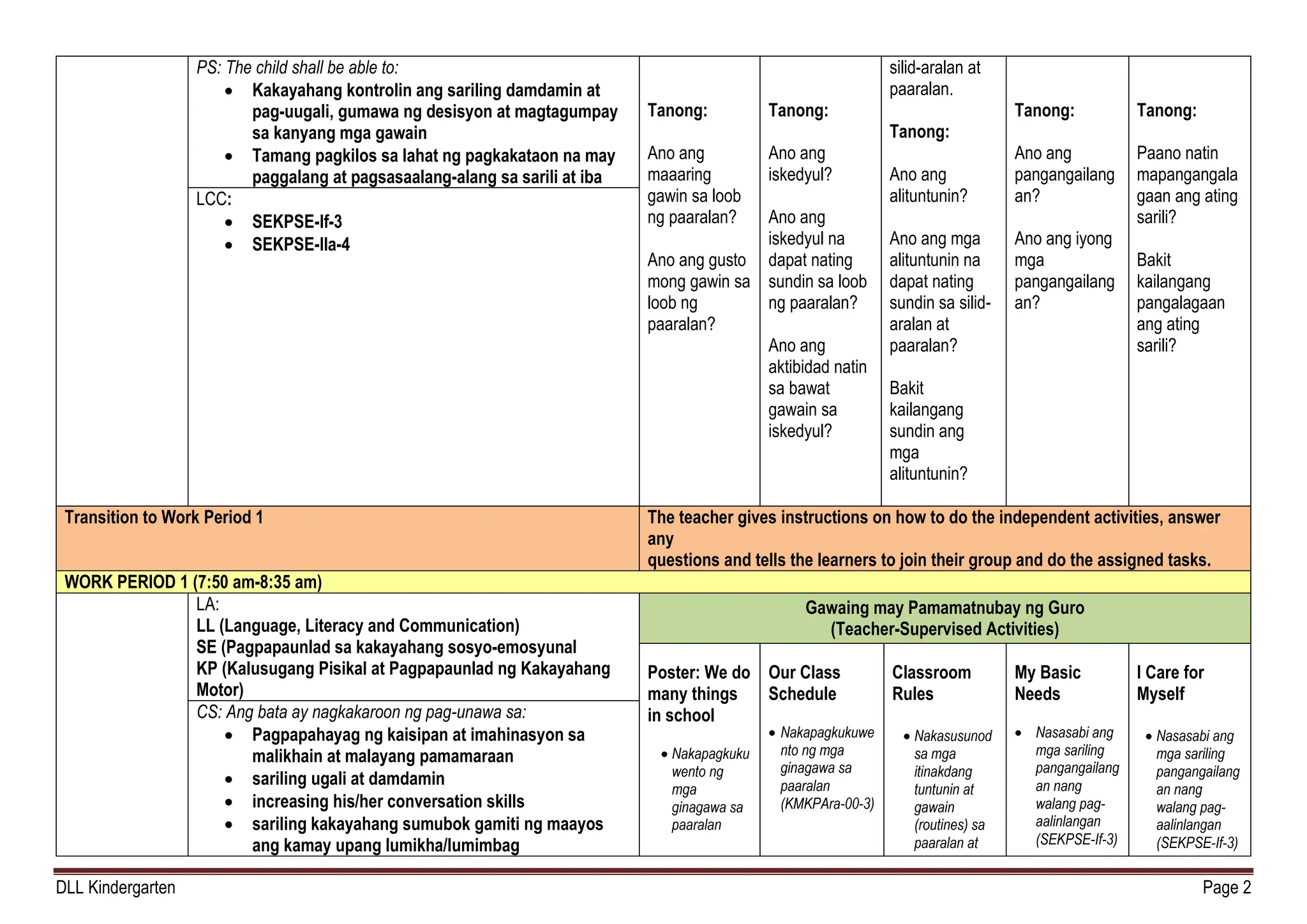 DLL.Q1.Wk2.docx in kindergarteners pupils | DOCX