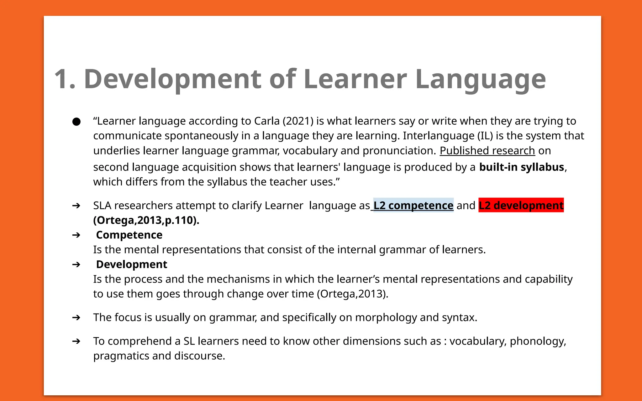 Learner Language / Development Learner Language/ Eiram Amjed | PPTX