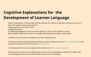 Learner Language / Development Learner Language/ Eiram Amjed | PPTX