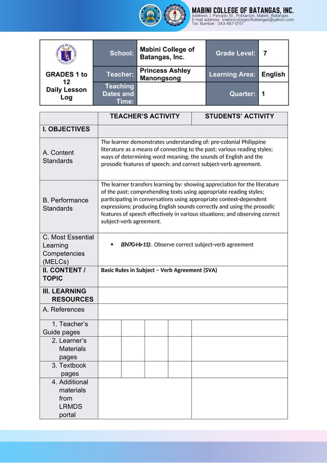detailed Learning plan for teaching demo.docx