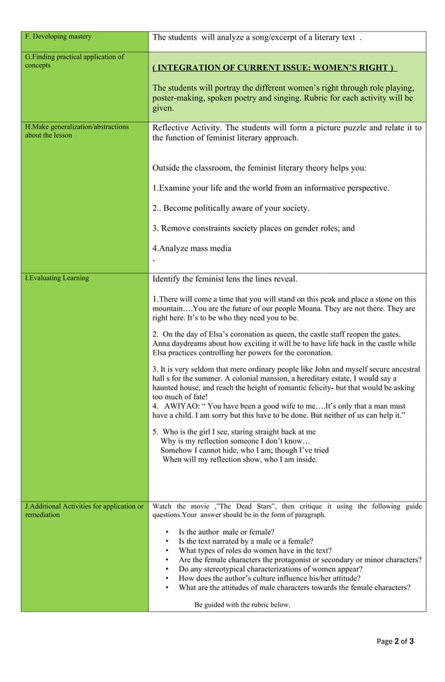 DAILY LESSON LOG FOR COT THIRD QUARTER | DOCX