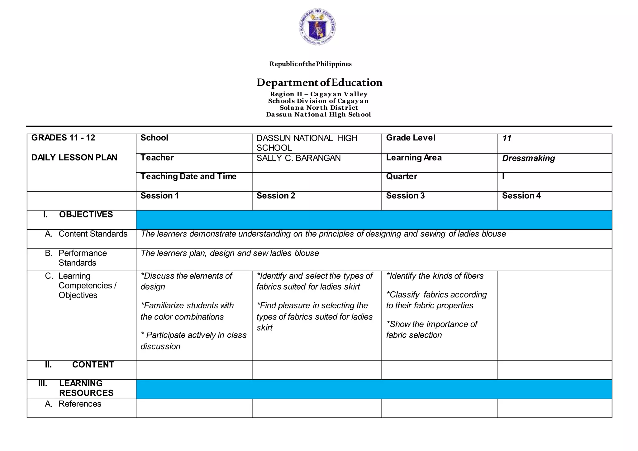 DLL-Dressmaking week2.docx