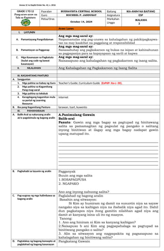 Naisasapuso ang kahalagahan ng pagkakaroon ng isang salita. | PDF