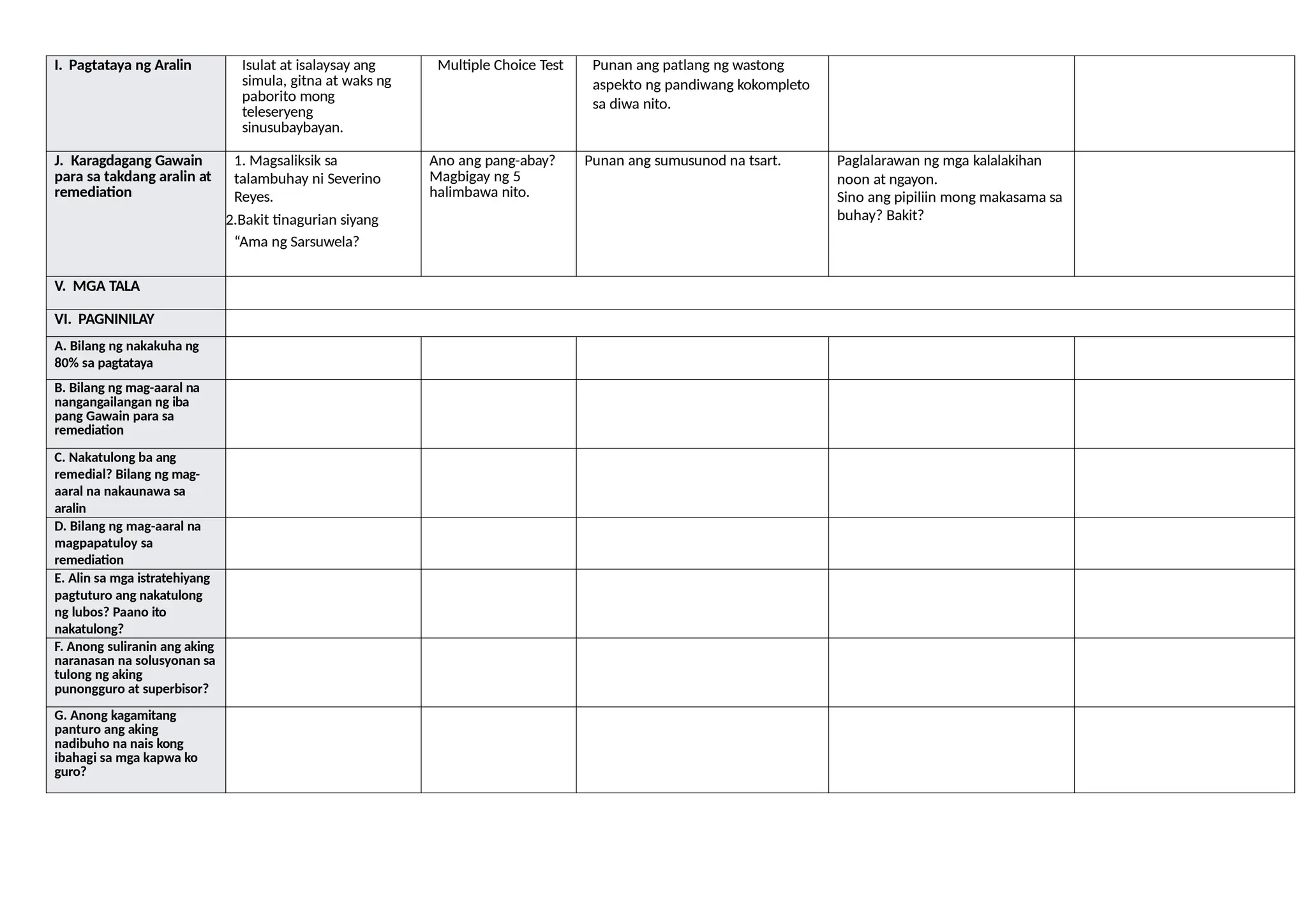 dll-filipino-8 Daily Lesson Log grade 8pptx | PPTX