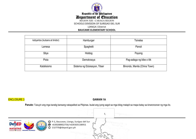 DLL in Araling panlipunan 5 Quarter 1 w1 | PPT
