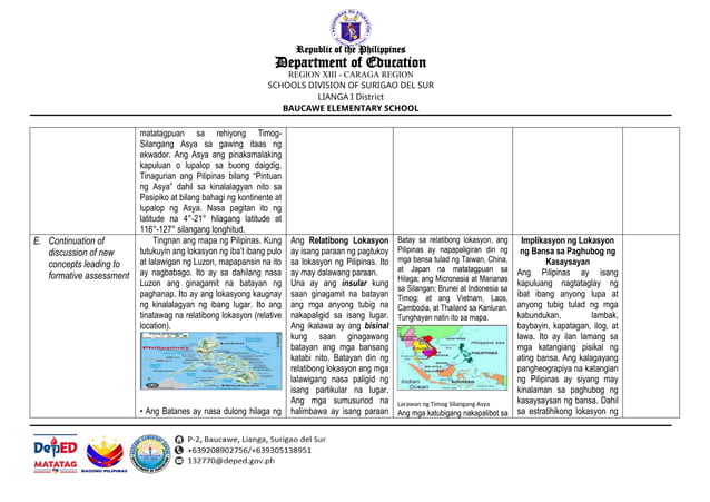 DLL in Araling panlipunan 5 Quarter 1 w1 | PPT
