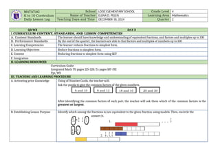 Daily Lesson Plan in Mathematics 4-Week 3_Quarter 3 | DOCX
