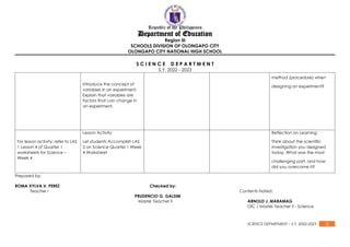 grade 7 daily lesson log based on matatag curriculum | PPT