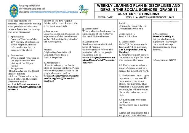 DLL- Week 1-DISS.docx | Educational Assessment | Education