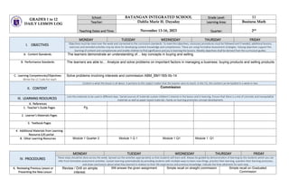 Quarter 2 Business Math DLL, week 2 .docx | Stocks and Bonds | Personal ...