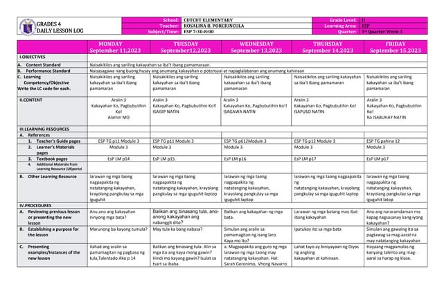 DLL ALL SUBECTS Q1 Week.doc week 3 week 3 | DOCX