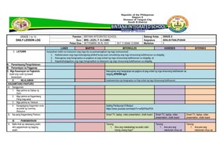 DLL AP8 wk5 for grade 6 elementary students | DOCX