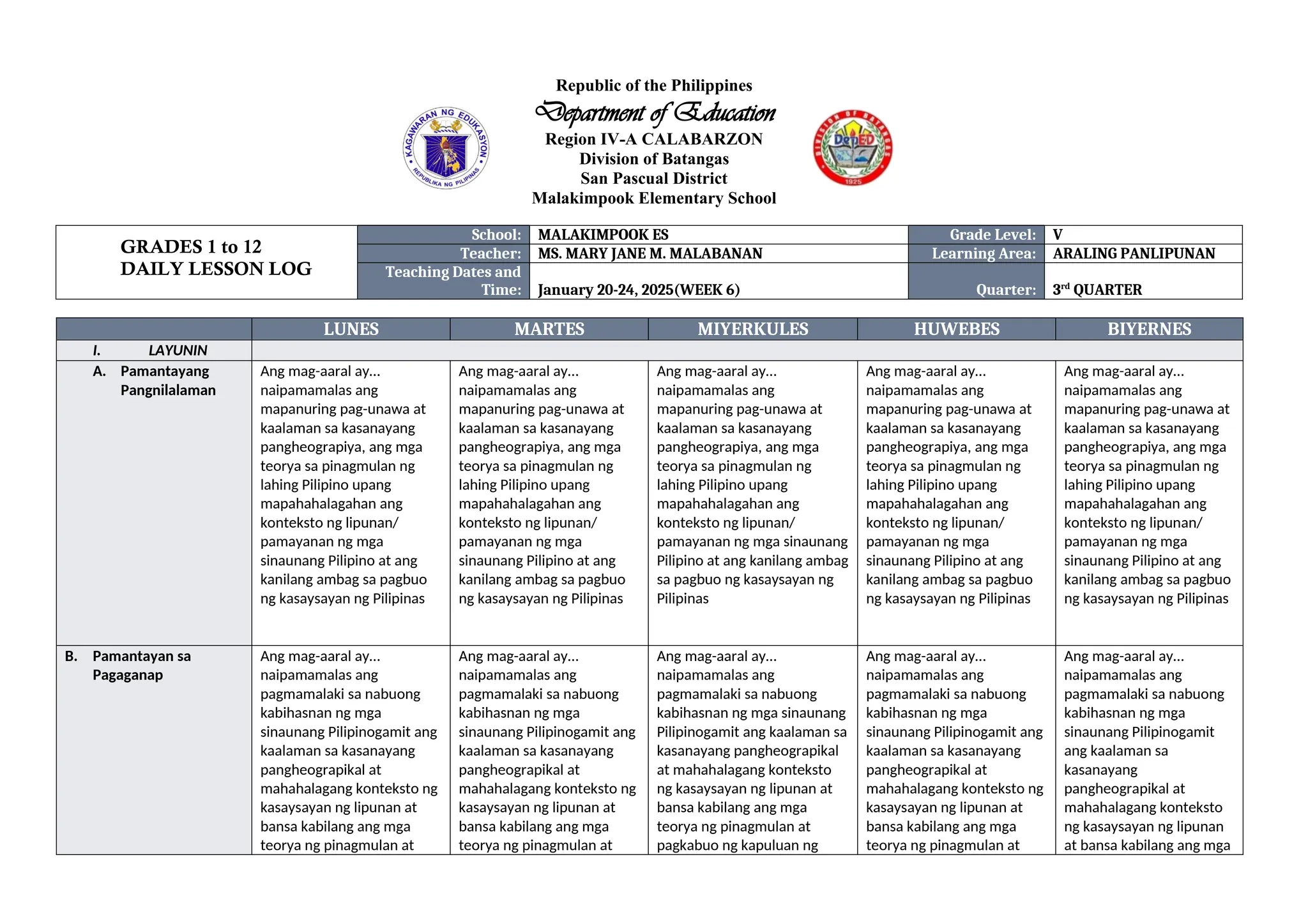 ARALING PANLIPUNAN 5 QUARTER 4 WEEK4 AP | PPT
