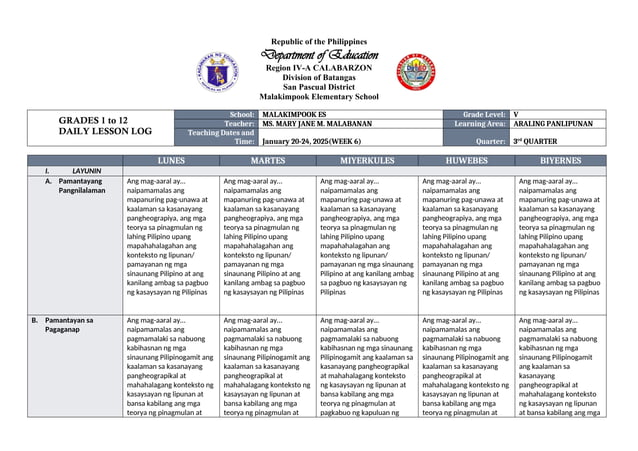 ARALING PANLIPUNAN 5 QUARTER 4 WEEK4 AP | PPT