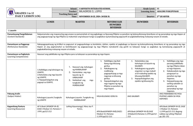 Daily Lesson Log for ARALING PANLIPUNAN 6_Q2_W8.docx