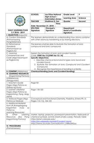 Dll chemical bonding | DOC