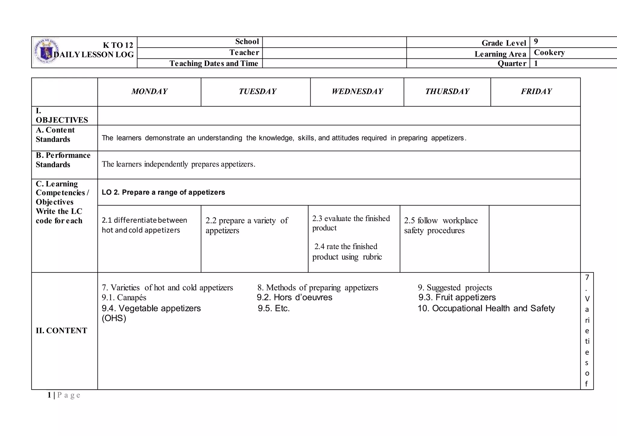 DLL COOKERY 9 [week 4] prepare appetizer.docx