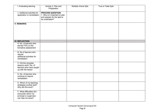 Daily lesson Log for Css CSS10 Qtr1 week 1 | PDF | Homework and Study ...