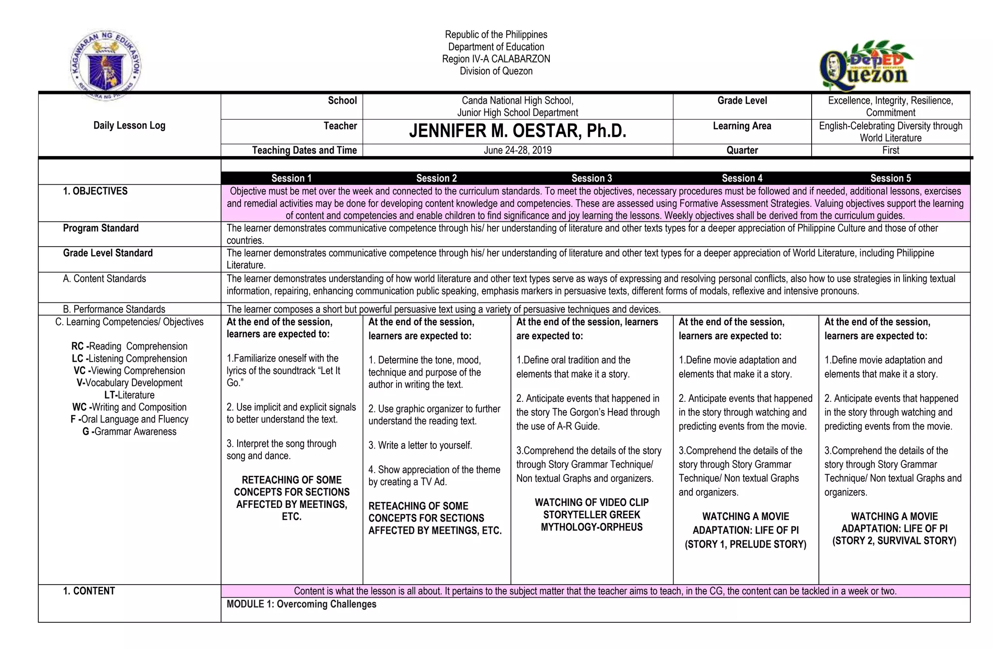 DLL English 10 Q1_Module 1_Lesson 3_Myth, Implicit and Explicit Signals ...