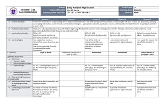 Daily Lesson Log in English Quarter 1 Week 1 | DOCX
