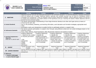 Comprehensive English Lesson Plan for Grade 9: Modals and Speech Choir ...