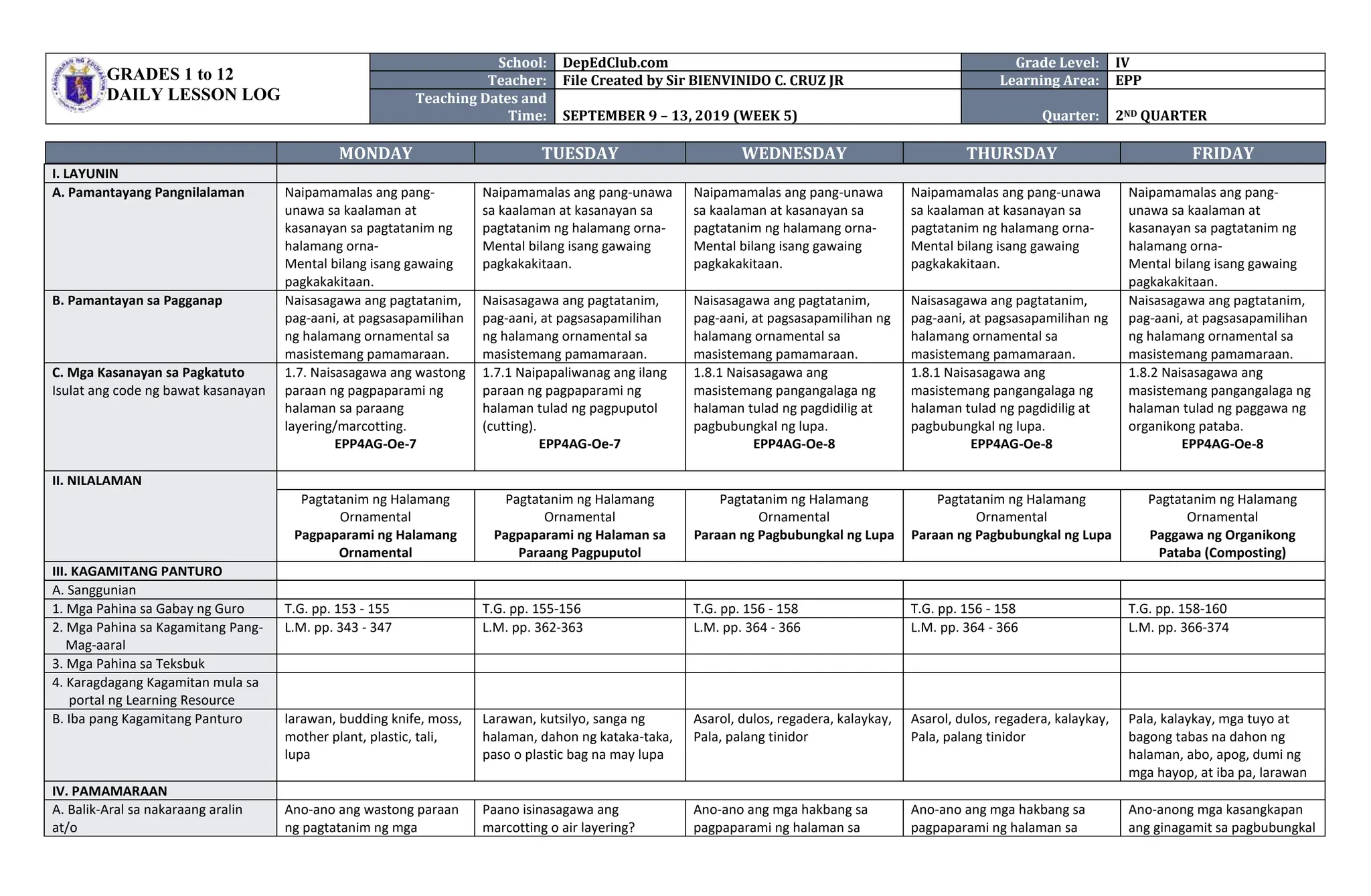 DLL_EPP 4_Q2_W5.docxeppelementarygradees | PPT