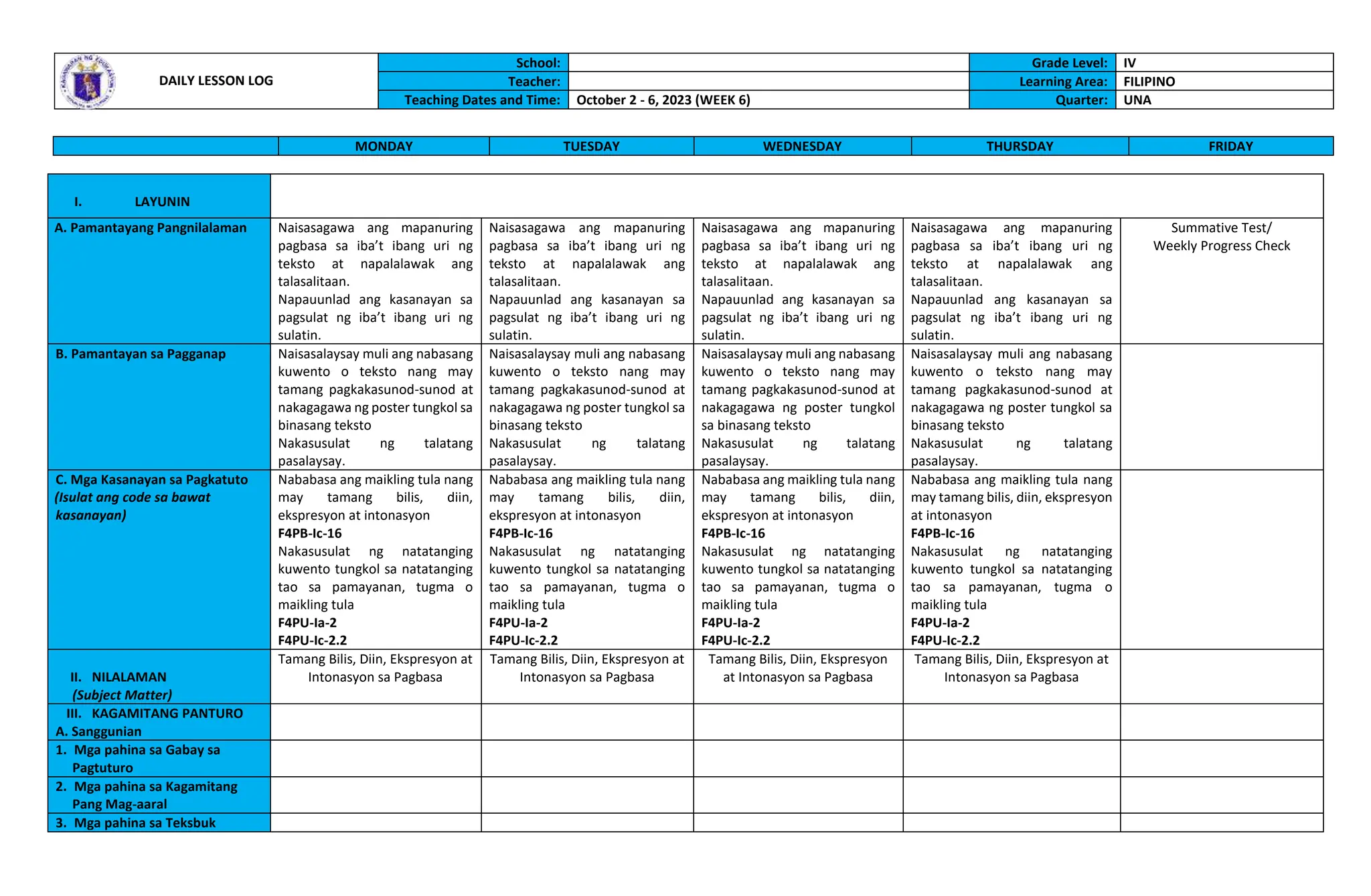 DLL_FIL4_Q1_W6-Tamang-Bilis-Diin-Ekspresyon-at-Intonasyon-sa-Pagbasa.docx