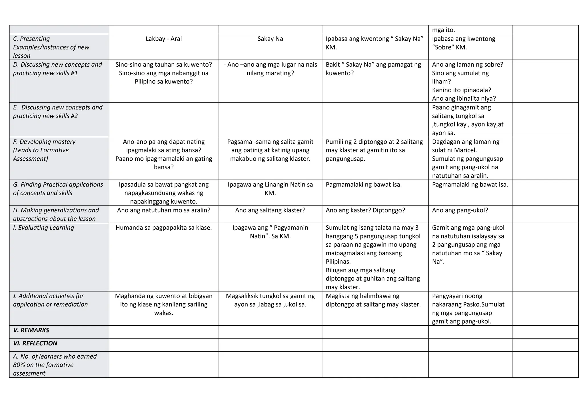 Daily Lesson Log Filipino 3 Week8 Grade3 | DOCX