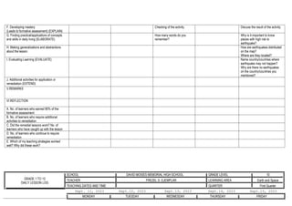 Daily Lesson Log in Science and Technology 10 FIRST GRADING SCI 10 new.doc