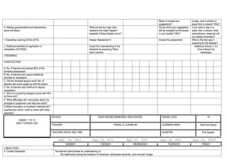 Daily Lesson Log in Science and Technology 10 FIRST GRADING SCI 10 new.doc