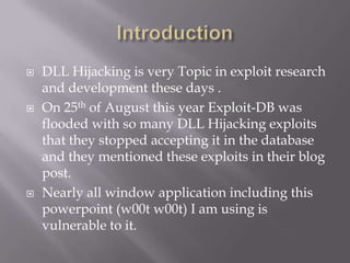 Dll hijacking | PPTX
