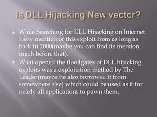 Dll hijacking | PPTX