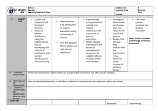 dll in science 9 1st quarter.docx for teachers | DOCX