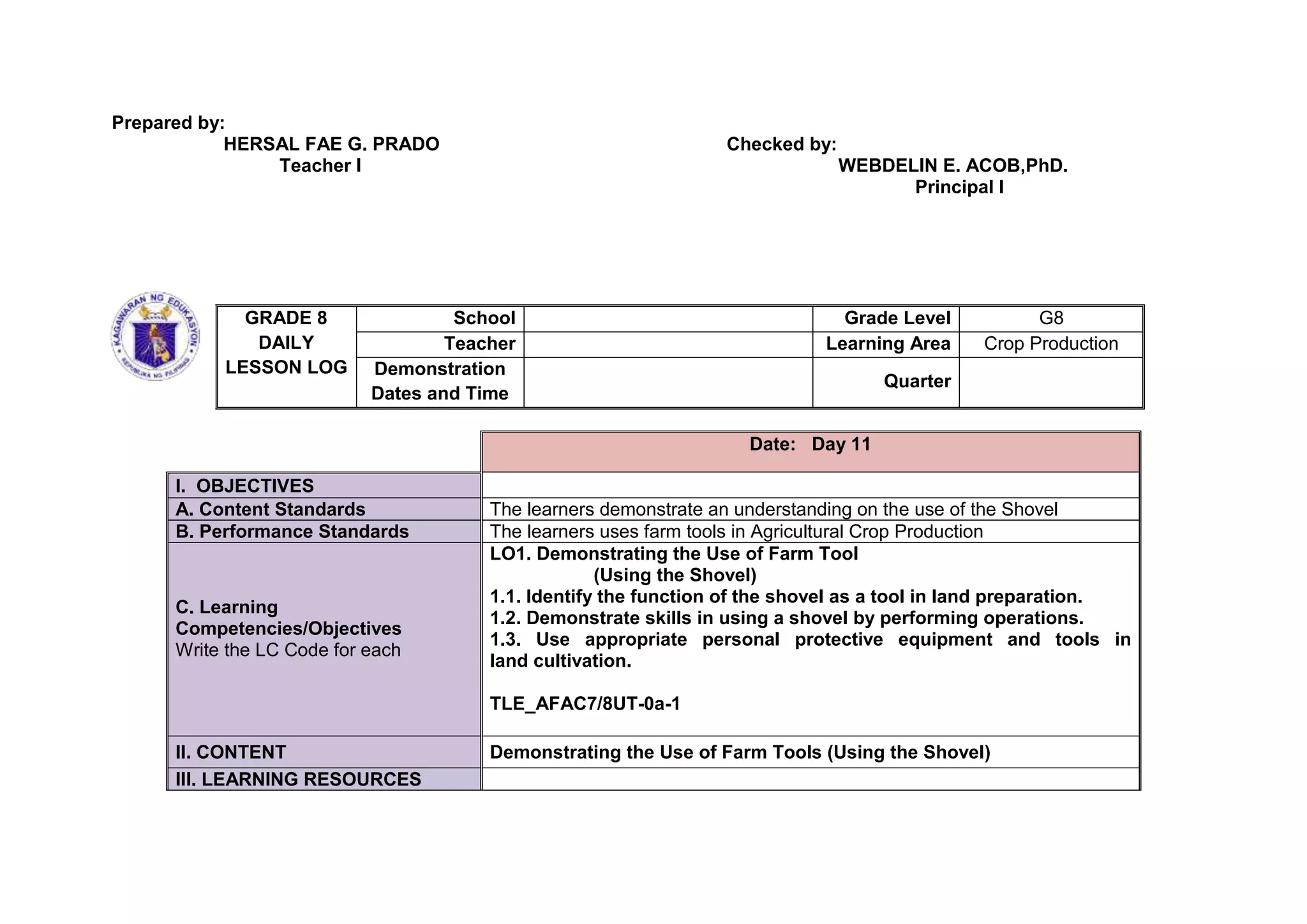 DLL in TLE CROP PRODUCTION G8-7.doc