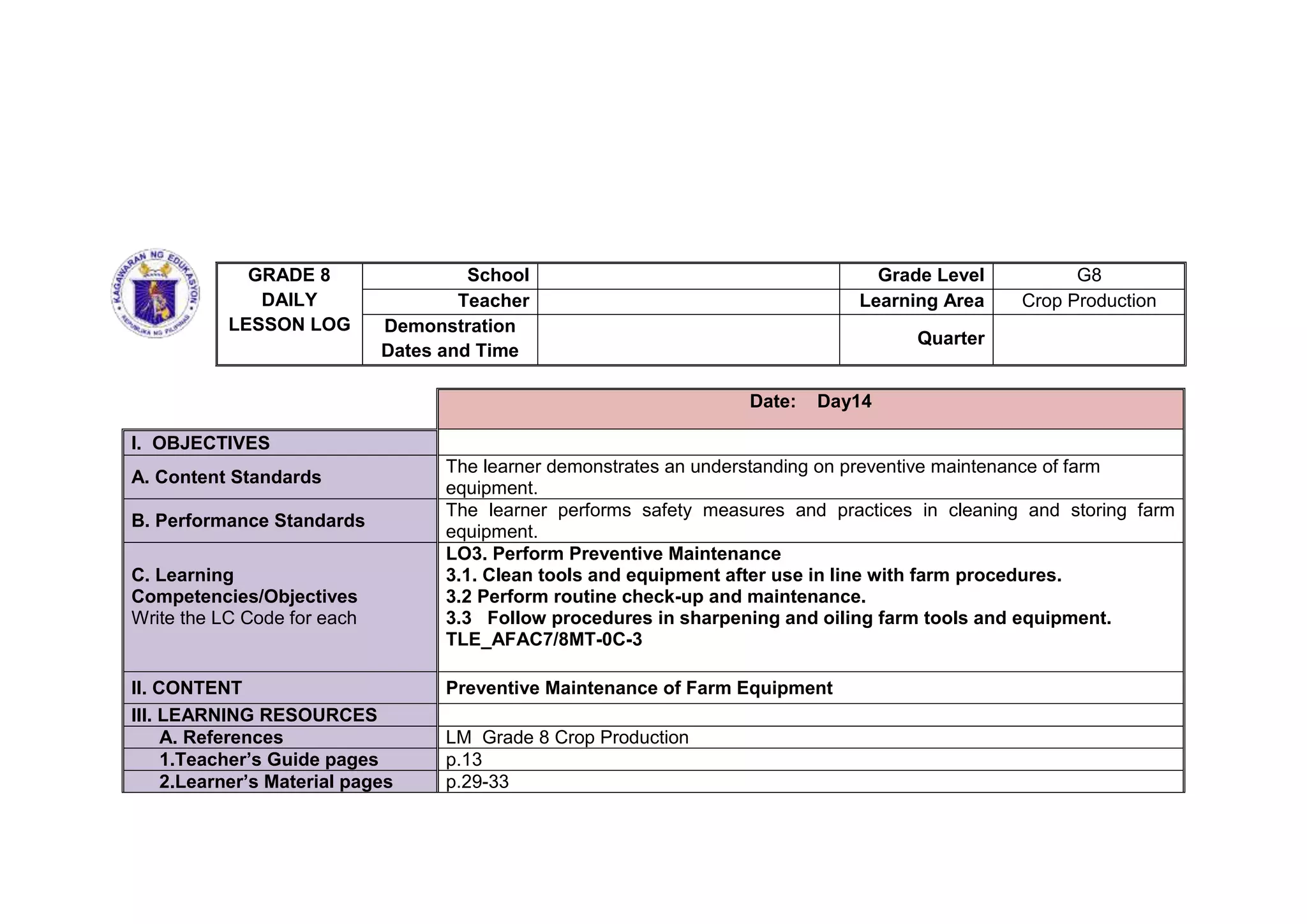 DLL in TLE CROP PRODUCTION G8-7.doc