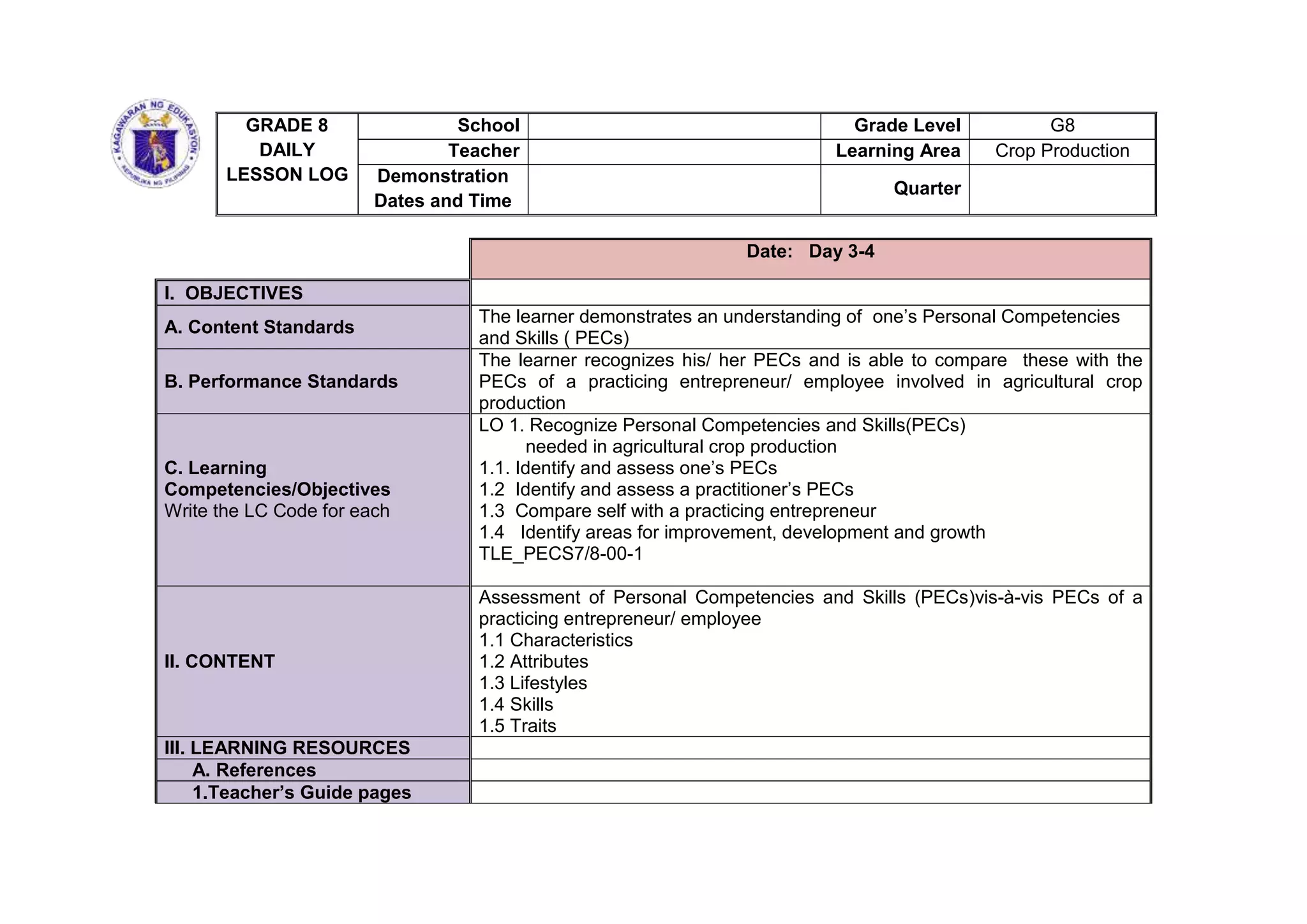 DLL in TLE CROP PRODUCTION G8-7.doc