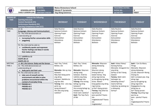 Daily Lesson Log _ Second Quarter (Kindergarten) | PPT